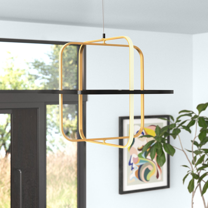 Willa Arlo™ Interiors Subra 3 - Light Lantern Square / Rectangle Led Chandelier With Wrought ...